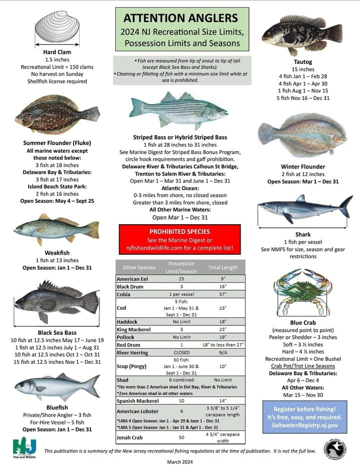 ICYMI – Here's the New Jersey Fish & Wildlife 2024 Recreational Fishing ...