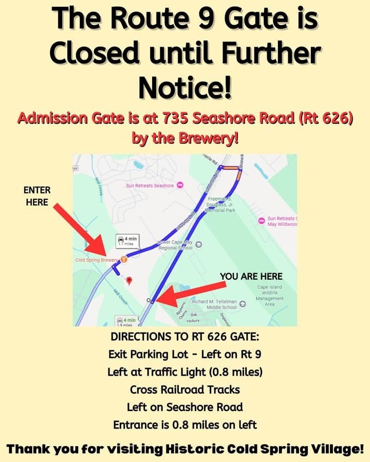 ‼️The Route 9 Welcome Gate will be CLOSED until further notice ...