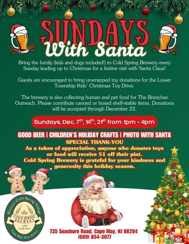 Sundays with Santa at Cold Spring Brewery! | Things to Do in Cape May NJ