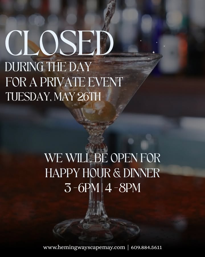 Hemingway's will be closed during the day for a Private Event! | Things ...